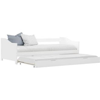 vidaXL Ausziehsofa Bettgestell Wei&szlig; Kiefernholz 90&times;200 cm Vidaxl