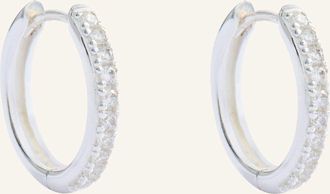 Pompidou Creolen Lillian Tiny Pav&eacute; By Glambou silber