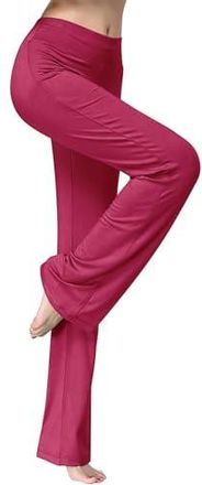 Generic Pantalon de yoga &eacute;vas&eacute; pour femme - Taille haute - Coupe ajust&eacute;e - Pantalon de jazz extensible - Collants de sport fitness entra&icirc;nement course &agrave; pied 