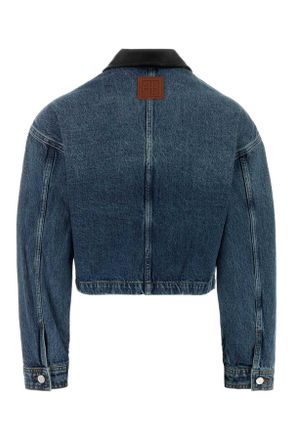 Anine Bing Womens Denim Yuma Jacket Cabanablue Exterior: Cotton Giubbini