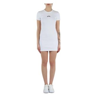 GCDS Wei&szlig;es Logo Mini-Kleid mit Kurzen &Auml;rmeln - - Dresses - Damen - Wei&szlig; - L