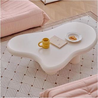 Generic Cloud Couchtisch Weiß Cartoon Couchtisch Niedlicher Beistelltisch Moderne runde Ecke Verdicken Beistelltisch Unregelmäßiger Indoor-Teetisch für Wohnzi