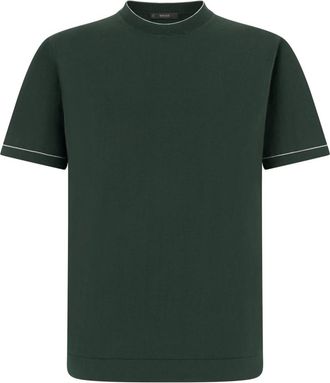Boggi Milano Homme, Pulls, Vert, Taille: 2XL T-Shirt en maille de cr&ecirc;pe de coton