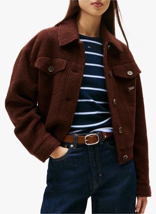 Tommy Hilfiger Veste &agrave; logo en laine m&eacute;lang&eacute;e