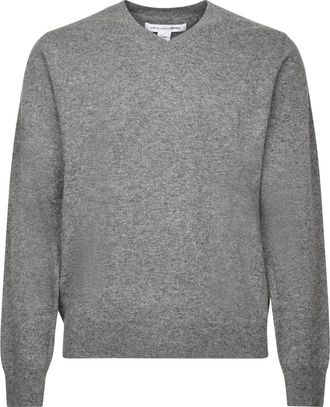 Comme Des Gar&ccedil;ons Pull-over en maille &agrave; col en V - Homme - Pulls - Gris - Taille: L