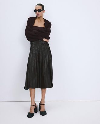 Mango Ensemble 2 pi&egrave;ces en maille prune - Femme - S - MANGO