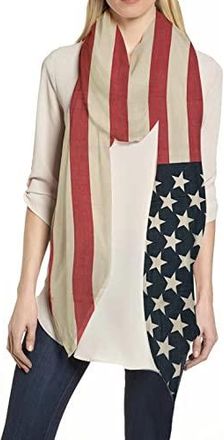Lina & Lily Écharpe Foulard Femme Imprimé Drapeau (Drapeau Américain)