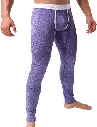 Generic Pantalon de pyjama chaud pour homme, pantalon de survêtement moulant pour homme, couleur unie, pantalon de survêtement extensible, coupe ajustée, pant