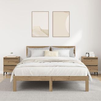 vidaXL Armoires de lit 2 pcs Ch&ecirc;ne artisanal 40x35x50 cm Bois ding&eacute;nierie Vidaxl