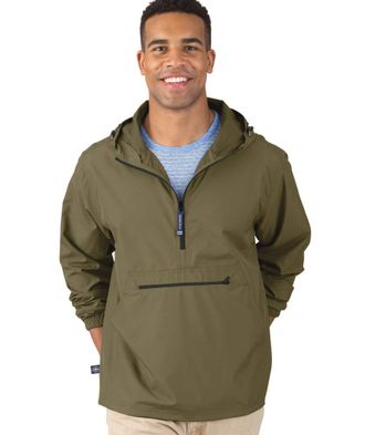 Charles River Apparel Charles River Pack-n-go Wind- und wasserabweisender Pullover (Regul&auml;re/Extragro&szlig;e Gr&ouml;&szlig;en), Oliv/Blatt f&uuml;r Mich (Leaf It to Me), XL