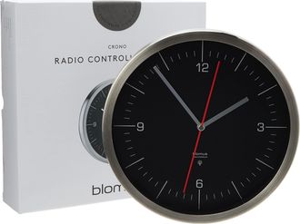 Blomus Funkuhr, Wanduhr, Uhr - CRONO - Edelstahl - Ø 24 cm