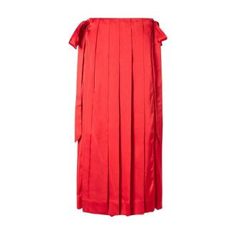 Simone Rocha Plissierter Wickelrock mit transparentem Einsatz - - Skirts - Damen - Rot - XS