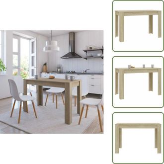 vidaXL The Living Store - Table &agrave; manger Ch&ecirc;ne sonoma 120x60x76 cm Bois ding&eacute;nierie - Table &agrave; Manger - Table Ronde - Table Rectangulaire - Meubles De Salle