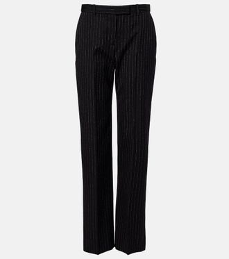 Alexander McQueen Pantalon droit ray&eacute; en laine