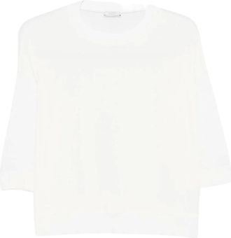 PESERICO Femme, Pulls, Blanc, Taille: 42 FR Tricot ras du cou