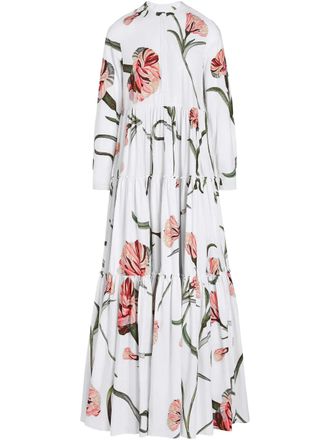 Giambattista Valli Abendkleid mit Print - Weiß