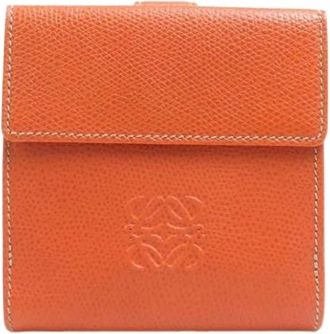 Loewe unisex, Pre-owned, Orange, Taille: ONE Size Portefeuille en cuir Pre-owned