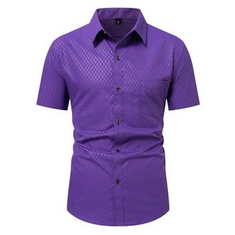 Generico Chemises pour homme &agrave; manches longues Slim Fit Chemise d&eacute;contract&eacute;e en coton l&eacute;ger avec col Mao Chemise de costume &eacute;lastique confortable traditionnel 