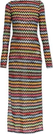 Missoni Femme, Robes, Multicolore, Taille: 40 FR Longue robe &agrave; col rond avec motif chevron