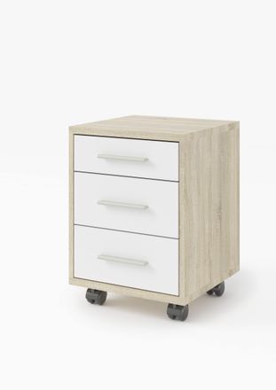 M&ouml;belando Rollcontainer >Clermont< (BxHxT: 40x56x40 cm) in Sonoma/Eiche - 40x56x40 (BxHxT)