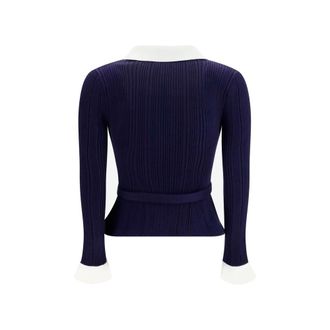 Self Portrait Womens Blue Polyamide Cardigan Clothing