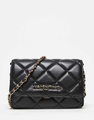 Valentino Ocarina - Sac port&eacute; &eacute;paule matelass&eacute; avec bandouli&egrave;re ajustable - Noir et dor&eacute;