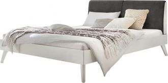 Hasena Bett Simone 20 weiß deckend Polsterkopfteil Smoke 140x200