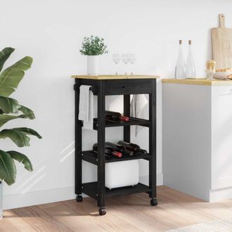 vidaXL vidaXL Chariot de cuisine MONZA Noir 48 x 40 x 88,5 cm