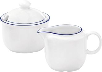 SELTMANN WEIDEN Compact Blaurand Milch- und Zucker-Set, Milchk&auml;nnchen (230 ml) und Zuckerdose (250 ml) mit blauem Rand f&uuml;r 6 Personen, Sp&uuml;lmaschinenfest, Porzellan, W
