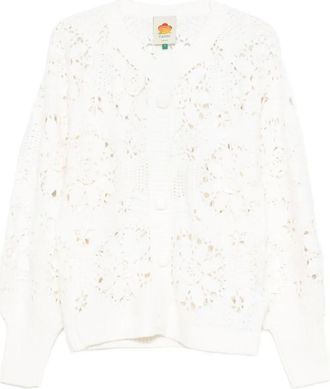 Farm Rio Cardigan mit Blumenmotiv - Weiß