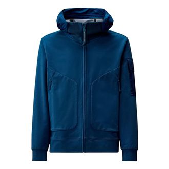 C.P. Company C.p. Company, Homme, Sweatshirts et sweats &agrave; capuche, Bleu, Taille: M Light Fleece Full Zip Hooded SweaT-shirt
