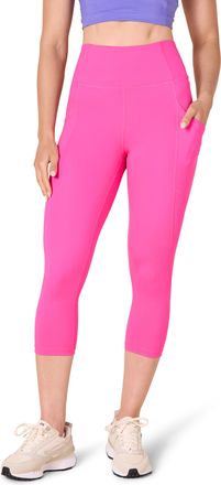 Amazon Essentials Damen Active Sculpt Workout Athleisure Capri-Leggings mit hohem Bund und Taschen (erhältlich in Übergrößen ), Neonrosa, XXL Große Größen