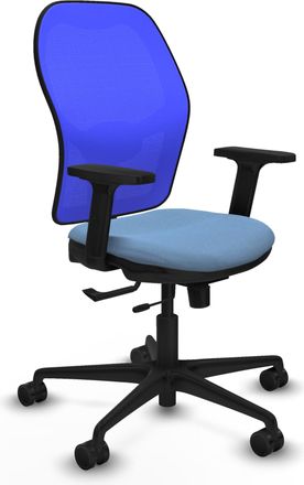 Piqueras y Crespo B&uuml;rostuhl aus Stoff mit 2D-Armen, h&ouml;henverstellbare Lendenwirbelst&uuml;tze, ausgestattet mit Syncro/Traslack und injiziertem Schaumstoff, Blau/Himmelblau