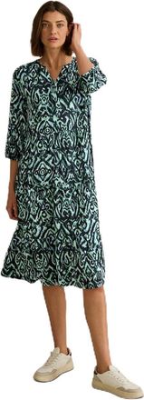 Cecil Damen B144392 Gemustertes Volant-Kleid, Slate Khaki, XS