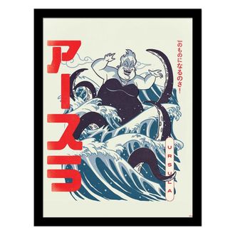 Disney Gerahmtes Poster Villains Wave Ursula, Mehrfarbig, 40cm x 30cm