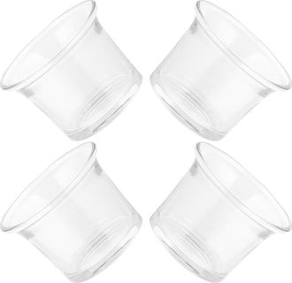Garneck 4 Stück Klare Glas-teelichthalter Runde Kerzenhalter für Hochzeits Festtagsdekoration Transparenter Kerzenbecher für Romantische Dinner und Tischdeko