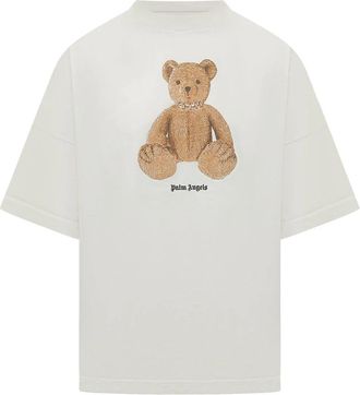 Palm Angels Homme, Tops, Blanc, Taille: L Bear Over Tee