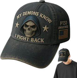 Generic Casquettes de baseball pour homme | Casquette de baseball avec texte - Protection solaire pour golf, ski, cyclisme, randonnée, pêche, voyage, plage, a