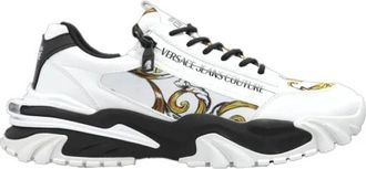 Versace Jeans Couture Homme, Chaussures, Blanc, Taille: 40 EU Logo Print Baskets