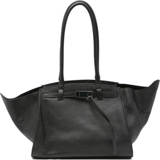 Benedetta Bruzziches Femme, Sacs, Noir, Taille: ONE Size Sac à bandoulière en cuir noir avec fermeture éclair supérieure