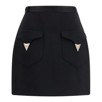 Versace Mini-jupe en laine - Femme - Jupes - Noir - Taille: 40 FR