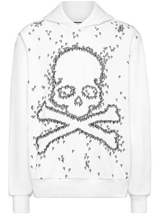 Philipp Plein hoodie &agrave; imprim&eacute; t&ecirc;te de mort - Blanc