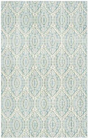 Safavieh Distressed Teppich für Wohnzimmer, Esszimmer, Schlafzimmer - Valencia Collection, Kurzer Flor, Alpenblau und Creme, 122 X 183 cm