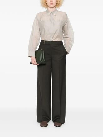 PESERICO Womens Button-Fastening Cotton-Silk Shirt Aw25 W