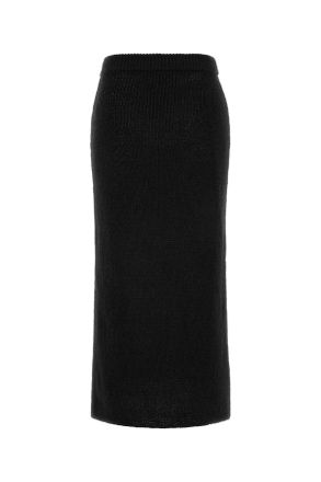Alanui Womens Slate Knit Island Memories Skirt Black Exterior: Polyester Cotton Gonne