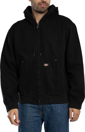 Dickies Ungef&uuml;tterte Canvas-Kapuzenjacke, Schwarz