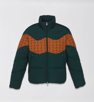 MCM Steppjacke aus Nylon mit Monogramm DARK GREEN NYLON