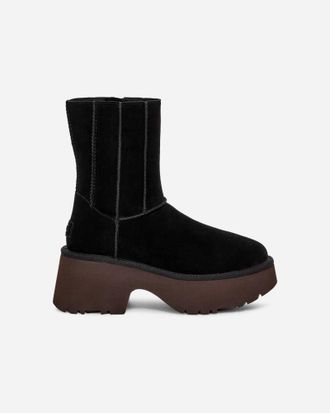 UGG Classic Twin Seam New Heights Boot f&uuml;r Damen in Black, Gr&ouml;&szlig;e Wildleder