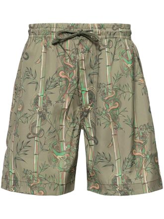 maharishi short de bain Dragon Bamboo - Vert