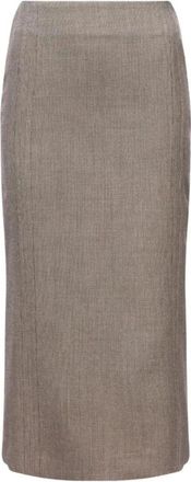 Maison Margiela Femme, Jupes, Brun, Taille: 36 FR Jupe Midi avec Fente Arri&egrave;re